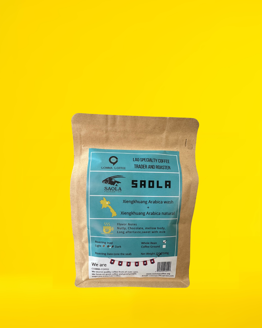 LAO SAOLA COFFEE BLEND - ROASTED ARABICA WHOLE BEAN – YoYo Laos Sauce